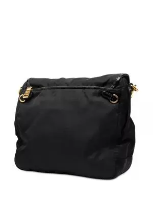 Prada 2010-2026 Tessuto Zip Double Buckle Messenger Bag Crossbody Bag - Black