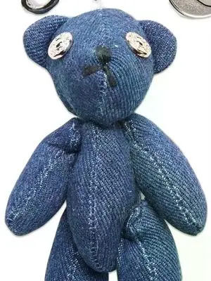 Iceberg Indigo Denim Teddy-bear Keyring - Blue