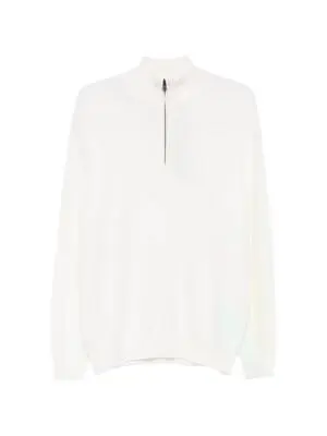 LISA YANG Quarter-zip Knitted Cashmere Sweater - Neutrals