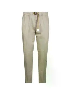 WHITE SAND Belted Gabardine Trousers
