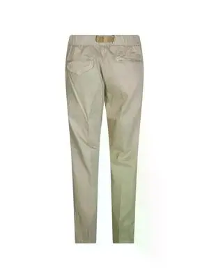 WHITE SAND Belted Gabardine Trousers