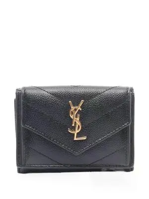 Saint Laurent 2000s Monogram Trifold Wallet - Black