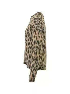 LANEUS Leopard-print Sweater