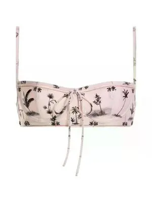 Agua Bendita Libertad Arena Beaded Bikini Top