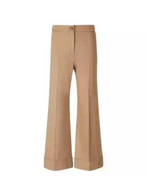 Veronica Beard Darrell Wide-leg Turn-up Trousers