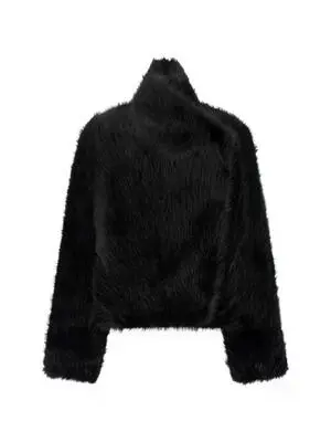 B&B COUTURE Jackie First Faux-fur Jacket - Black