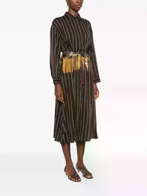 Dixie Striped Fringed Midi Dress
