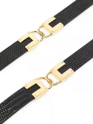 Elisabetta Franchi Snake-effect Logo-detail Belt