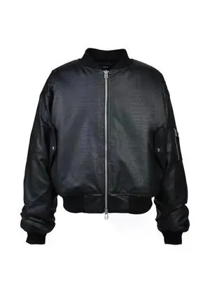BREATH Croc-embossed Bomber Jacket - Black