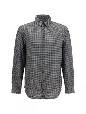 Giorgio Armani Geometric-print Long-sleeve Shirt - Grey