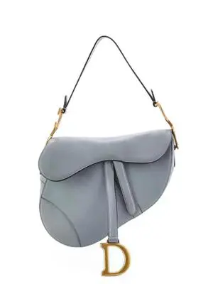 Dior Saddle Handbag Leather Medium Shoulder Bag - Blue