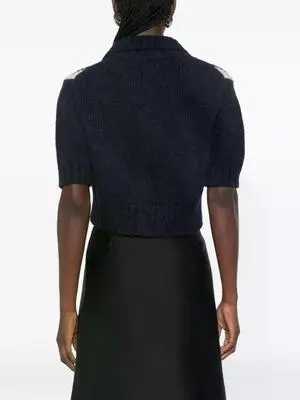 N°21 Argyle-knit Cropped Sweater