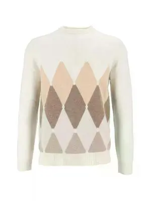 BALLANTYNE Argyle-intarsia Sweater - Neutrals