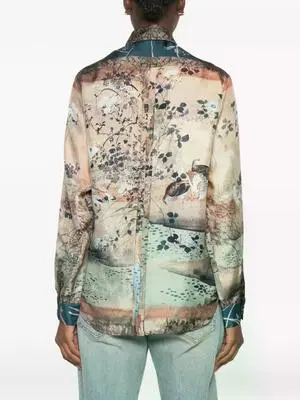 PIERRE-LOUIS MASCIA Landscape-print Silk Shirt