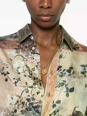 PIERRE-LOUIS MASCIA Landscape-print Silk Shirt