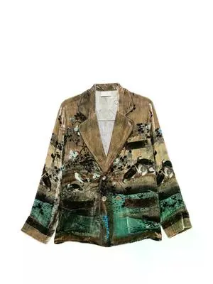 PIERRE-LOUIS MASCIA Graphic-print Velvet Blazer