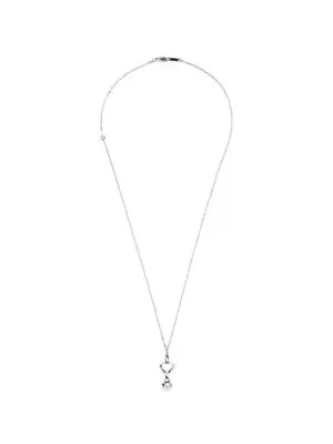AMI Paris Brass Necklace With Hammered De Cœur - Silver