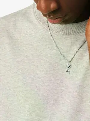 AMI Paris Brass Necklace With Hammered De Cœur