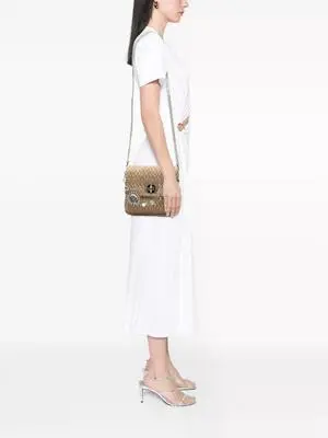 Miu Miu Matelassé Nappa Crystal Chain Satchel