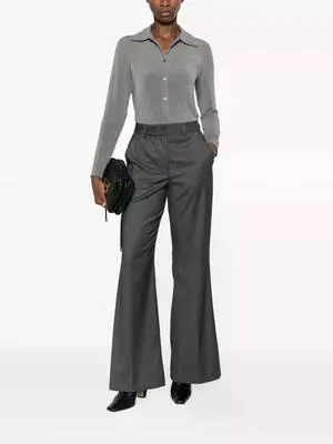 Dixie Pressed-crease Wide-leg Trousers - Grey