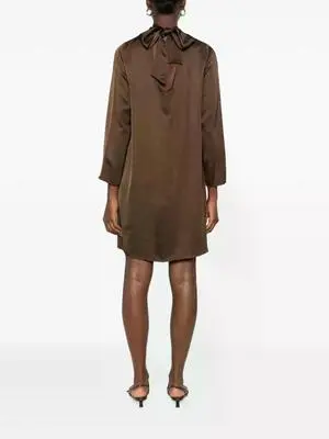 Dixie Bow-detail High-neck Mini Dress
