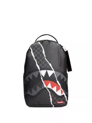 SPRAYGROUND Shark-print Checkered Backpack - Black