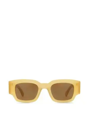 AMI Paris De Coeur Rectangle-frame Sunglasses - Neutrals