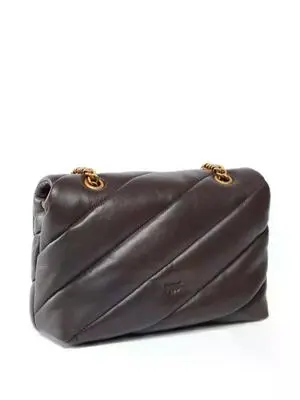 Pinko Love Birds Quilted Shoulder Bag - Brown