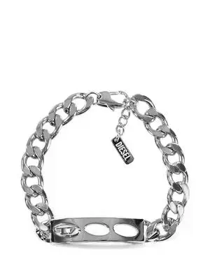 DIESEL® Oval D Curb-chain Bracelet - Silver