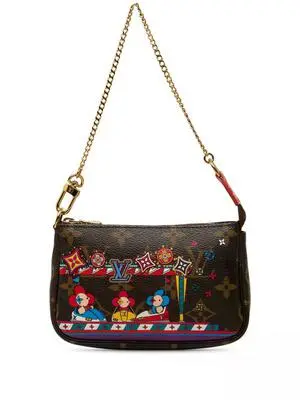 LOUIS VUITTON Monogram Vivienne Christmas Mini Pochette Accessoires Shoulder Bag - Brown