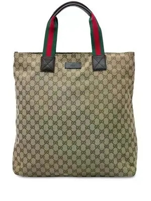 Gucci 2016-2026 Gg Canvas Web Vertical Tote Bag - Neutrals