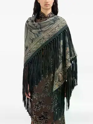 PIERRE-LOUIS MASCIA Pancake Floral-print Fringed Scarf