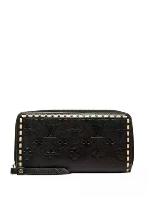 LOUIS VUITTON 2017 Monogram Empreinte Whipstitch Zippy Wallet Long Wallets