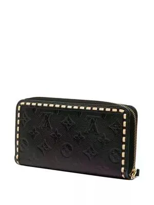 LOUIS VUITTON 2017 Monogram Empreinte Whipstitch Zippy Wallet Long Wallets
