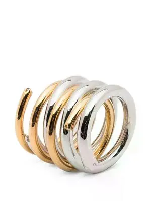 PANCONESI Two-tone Orbit Spiral-effect Rings - Silver