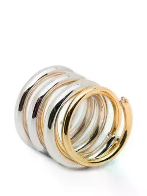 PANCONESI Two-tone Orbit Spiral-effect Rings
