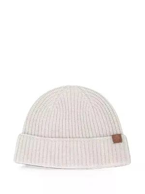 Eleventy Ribbed-knit Beanie Hat - White