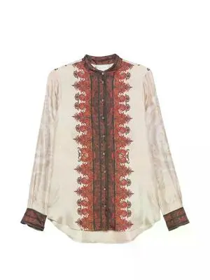 PIERRE-LOUIS MASCIA Paisley-print Silk Shirt - Neutrals