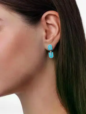 U LOS ANGELES Turquoise And Diamond Floating Earrings