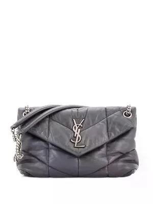 Saint Laurent Loulou Puffer Quilted Leather Small Shoulder Bag - Grey