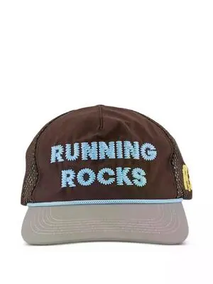 ALEX ZONO Embroidered Mesh Trucker Hat - Brown
