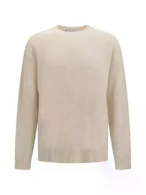 LANEUS Crew-neck Ribbed-trim Sweater - Neutrals