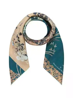 PIERRE-LOUIS MASCIA Aloeuw Landscape-print Silk Scarf - Neutrals