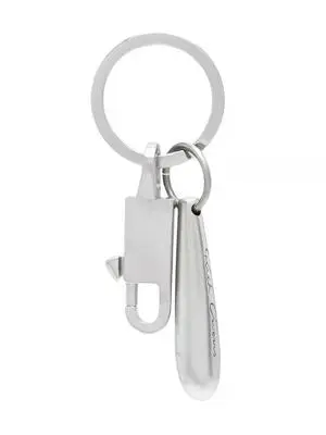 Rick Owens Teardrop Brushed-finish Keychain - Silver