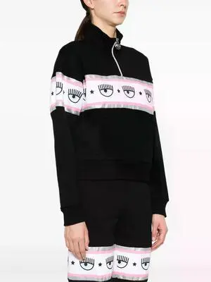 CHIARA FERRAGNI Logo-tape Cotton Sweatshirt