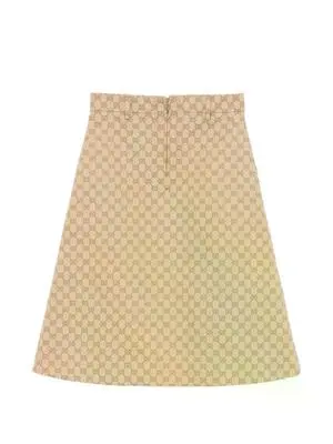 Gucci Gg Cotton Canvas Jacquard Skirt