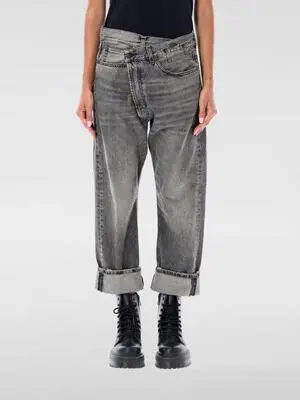 R13 Cross-over Straight Leg Jeans - Black