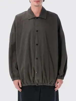 Fear Of God Oversized Cotton Shirt Jacket With Logo - Grey