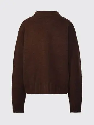 AMI Paris Wool And Alpaca Blend Jacquard Logo Cardigan - Brown
