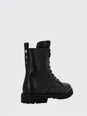 Philipp Plein Lace-up Grained Leather Combat Boots